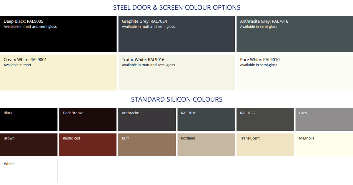 Clement Steel Door & Screen Colour Options | Clement Windows