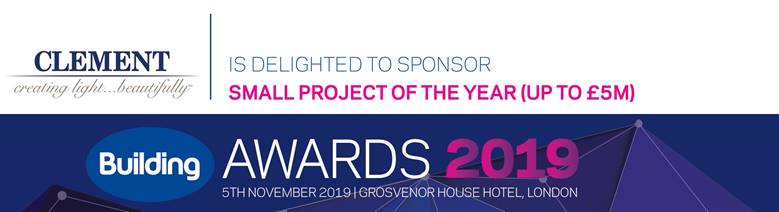 Clement sponsor award at Building Awards 2019 | Clement Windows